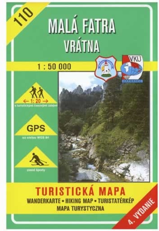 Malá Fatra - Vrátna 1:50 000 - turistická mapa č. 110 | Pricemania